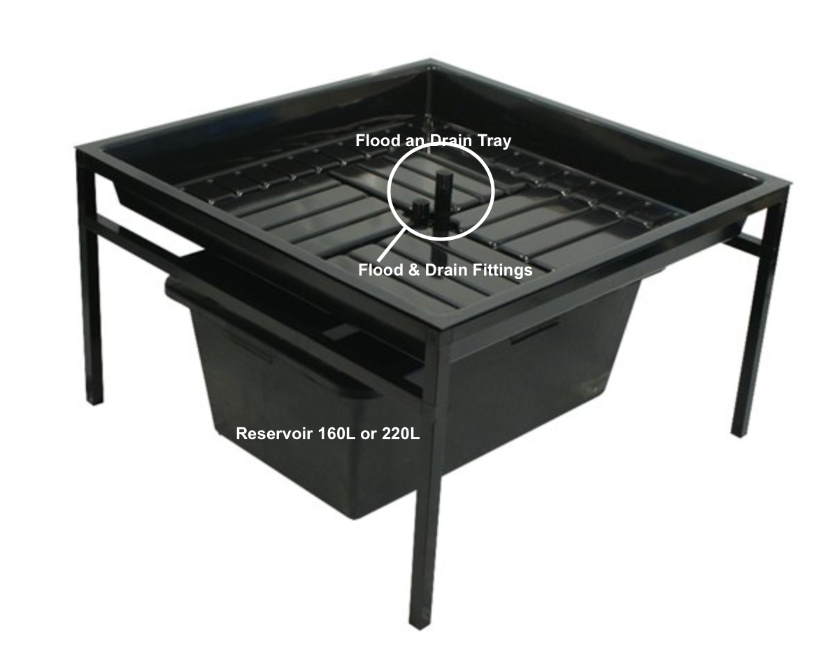 3x3 Flood and Drain Tray 1080x1080x180mm Duralastic – Pakenham Hydroponics